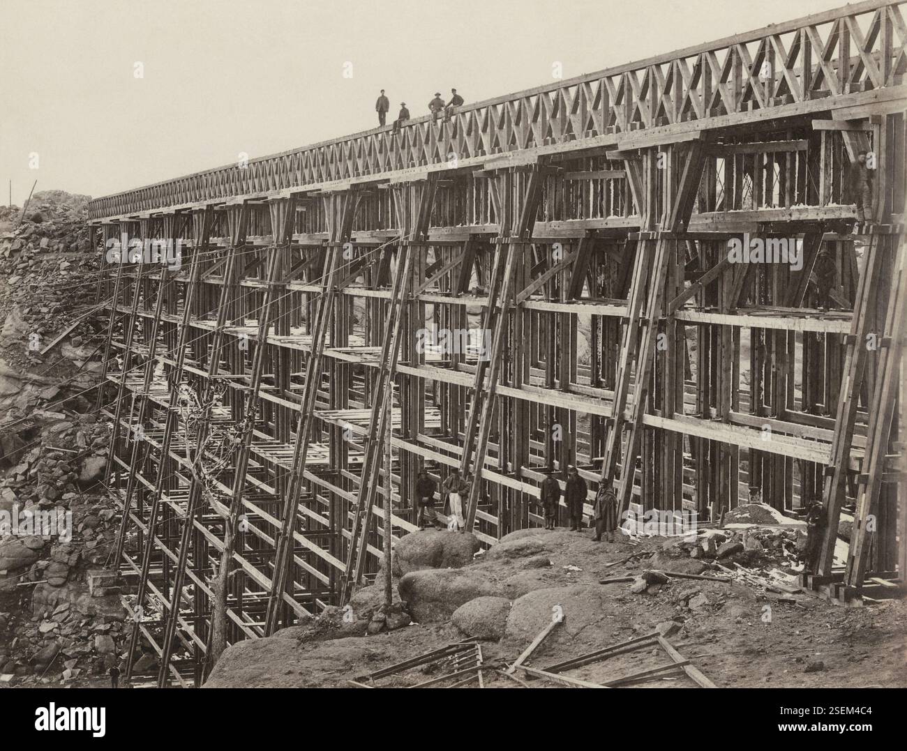 Dale Creek Bridge, historic railway bridges. Vintage archive photograph ...