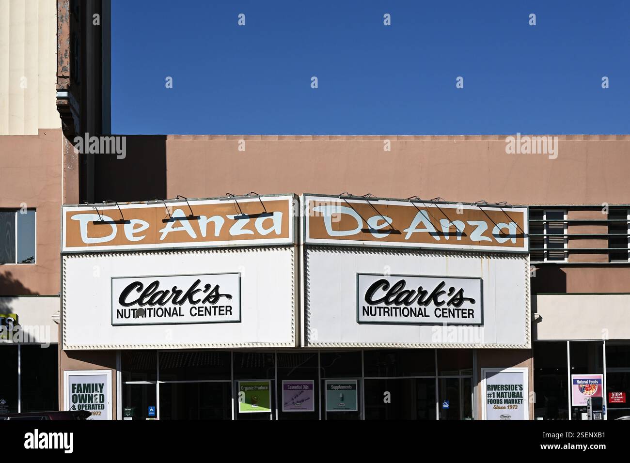 RIVERSIDE, CALIFORNIA - 2 FEB 2025: Marquee on the old De Anza Theatre ...