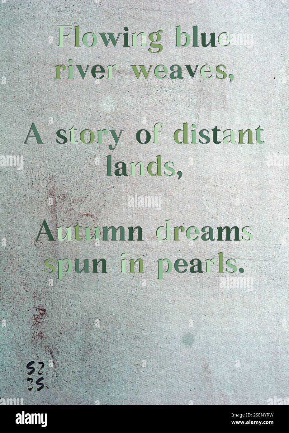 Flowing blue river weaves, A story of distant lands, Autumn dreams spun ...