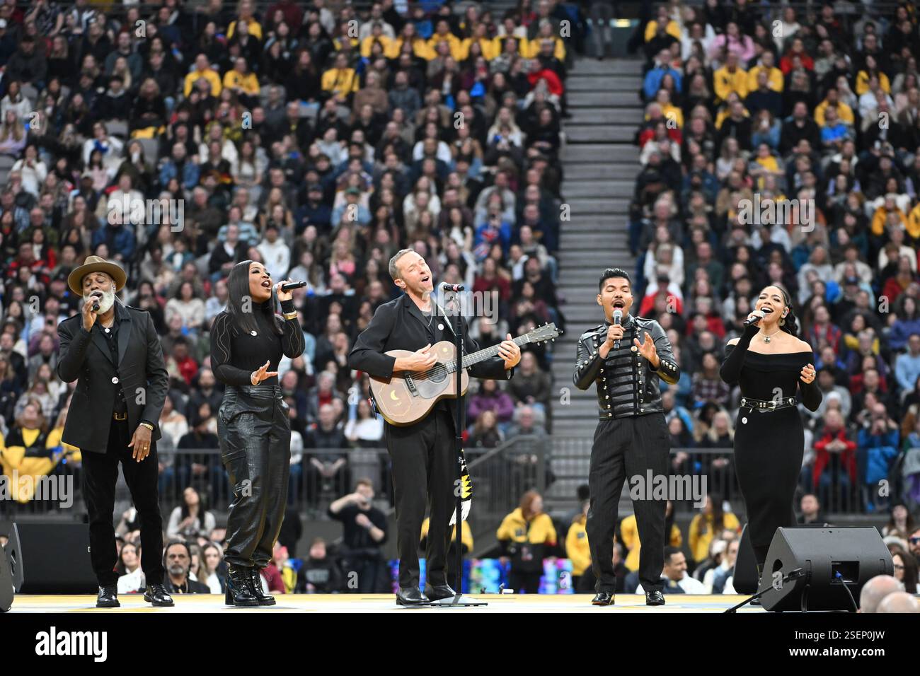 20250208; Vancouver, British Columbia, Canada; Performer Chris Martin ...