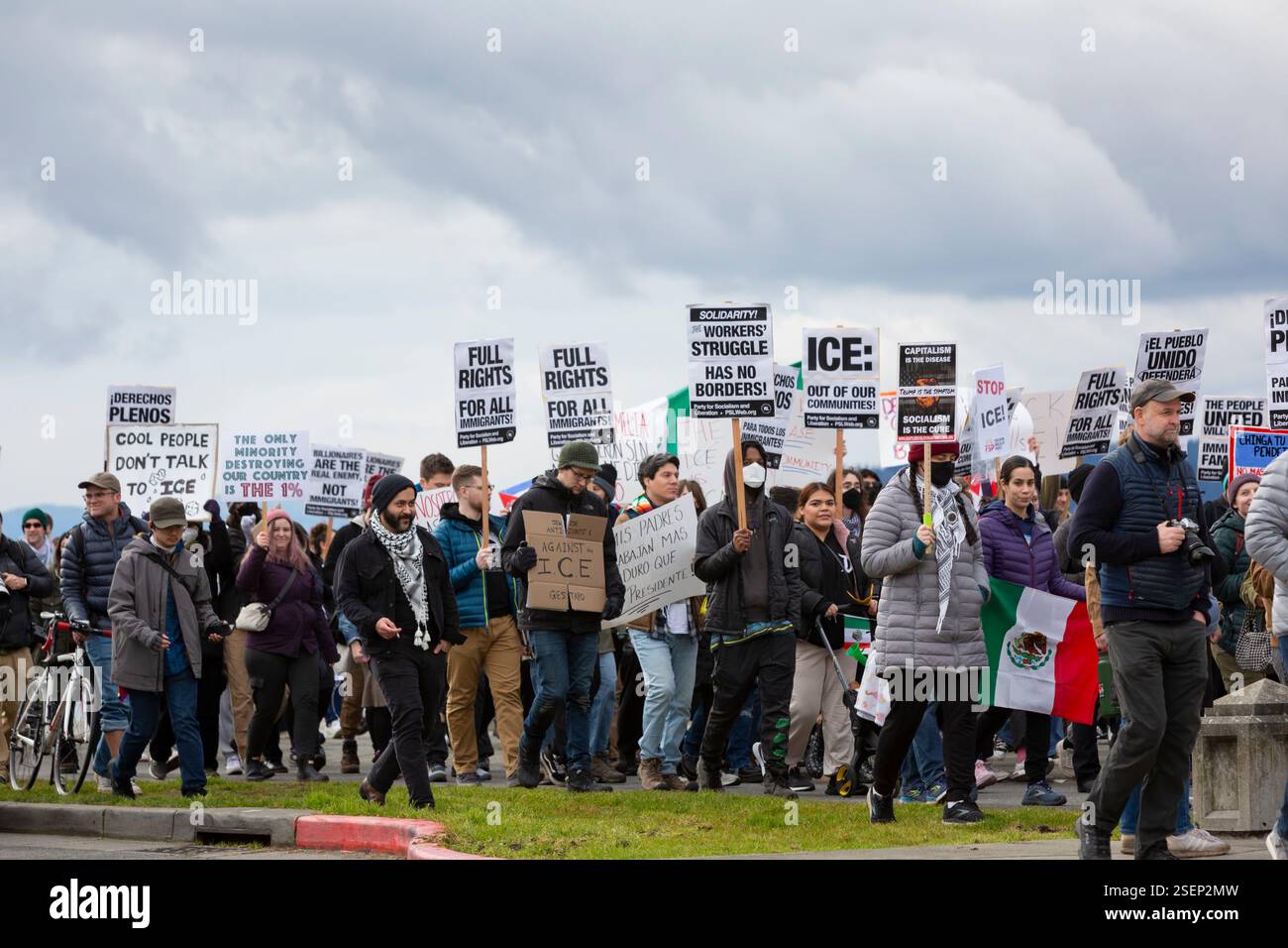 Seattle, Washington, USA. 8th February 2025. Protesters take over ...