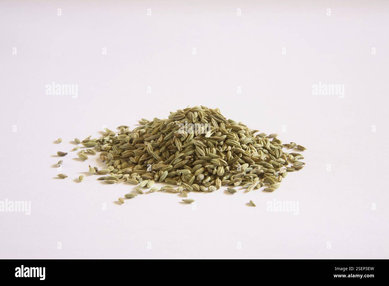 Spice, Fennel seeds Saunf Foeniculum vulgare on white background Stock ...