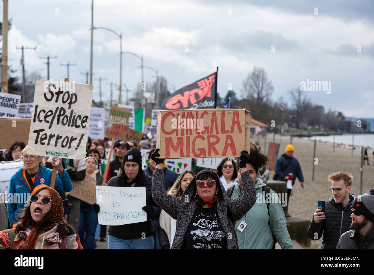 Seattle, Washington, USA. 8th February 2025. Protesters take over ...