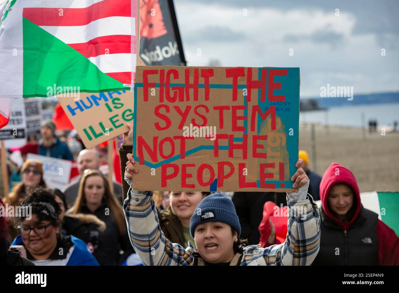 Seattle, Washington, USA. 8th February 2025. Protesters take over ...