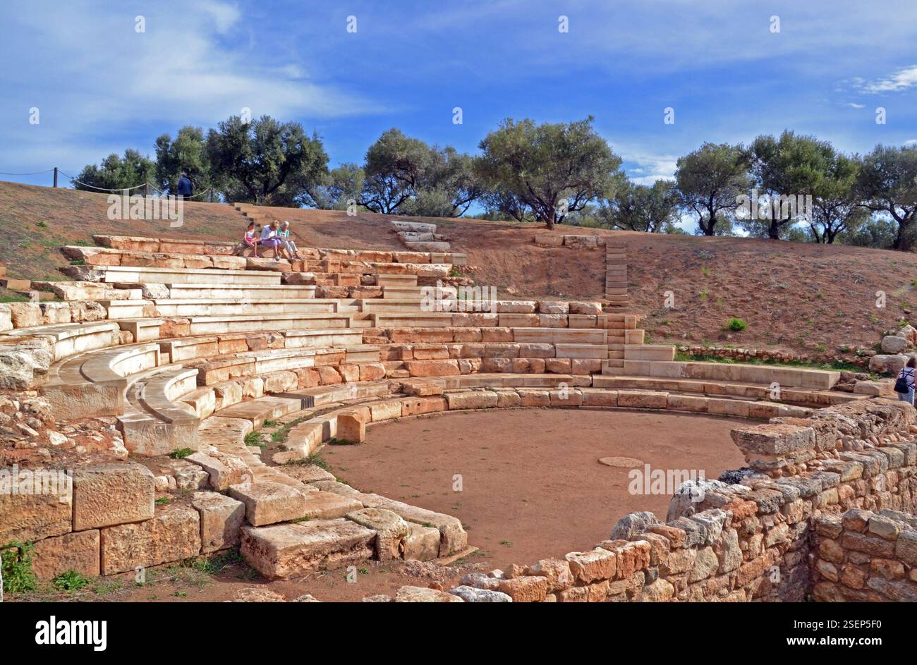 Greece, Crete, excavations of Aptera, amphitheatre, Europe Stock Photo ...