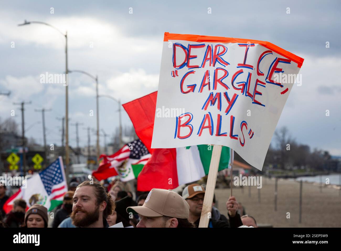 Seattle, Washington, USA. 8th February 2025. Protesters take over ...