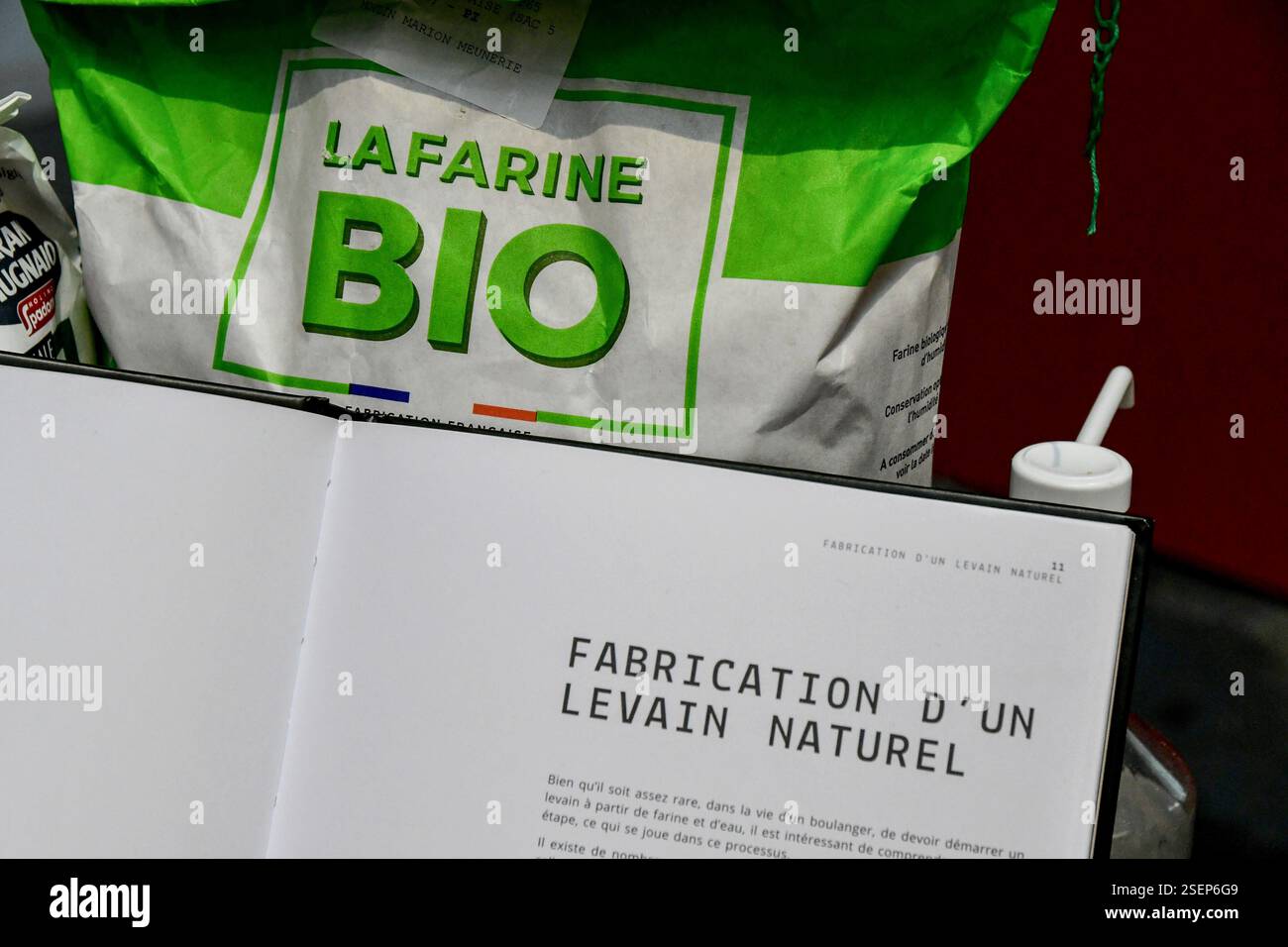 Lyon, France. 08th Feb, 2025. Organic flour from Italy seen during the ...