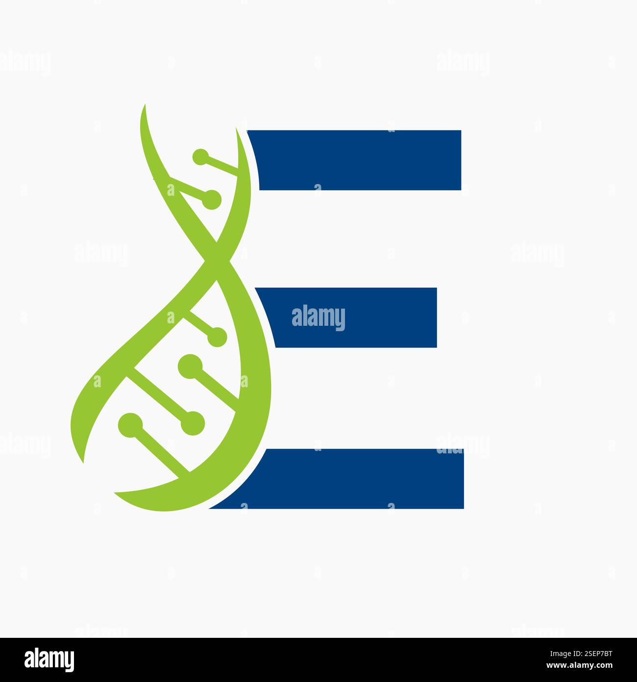 Initial DNA Spiral Logo On Letter E For Healthcare Sign Vector Template ...