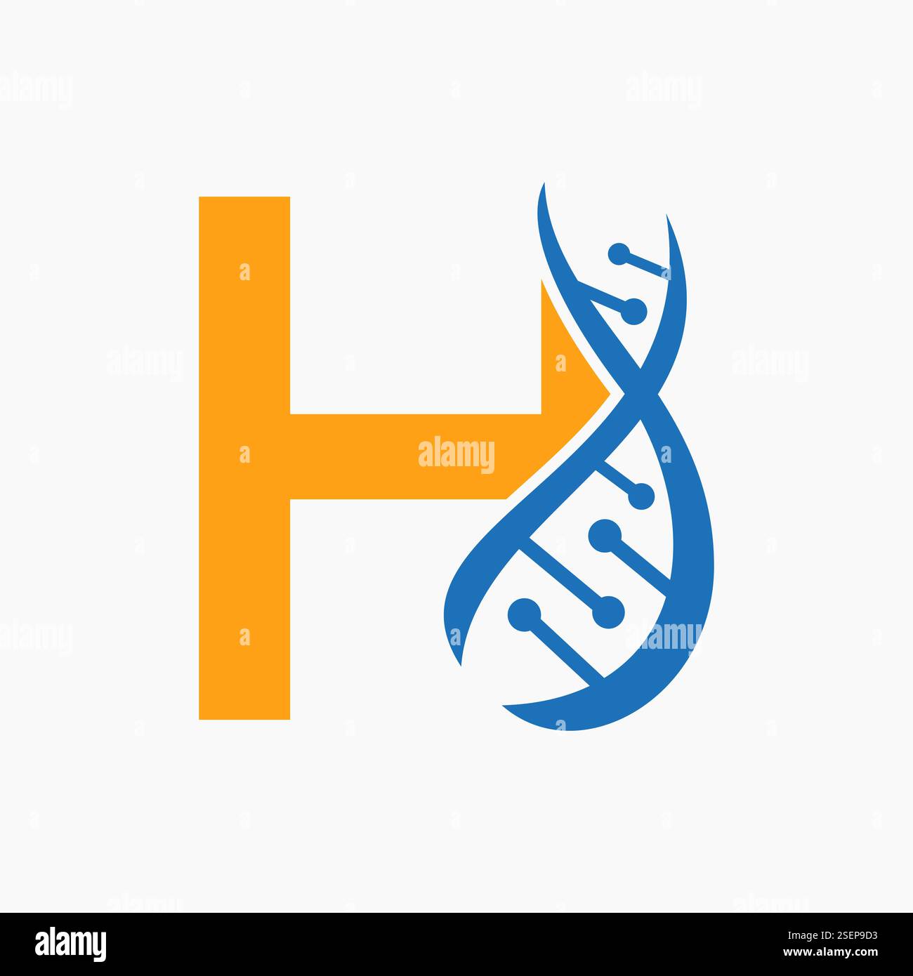 Initial DNA Spiral Logo On Letter H For Healthcare Sign Vector Template ...
