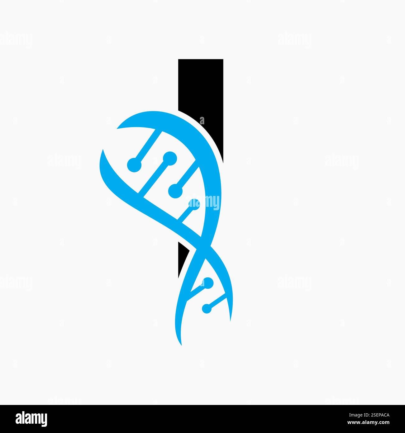 Initial DNA Spiral Logo On Letter I For Healthcare Sign Vector Template ...