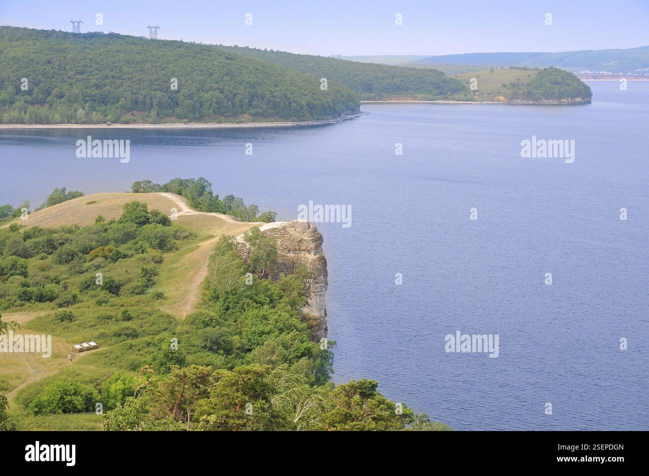 Beautiful scenery of Volga river in Russian National park Samara Luka ...