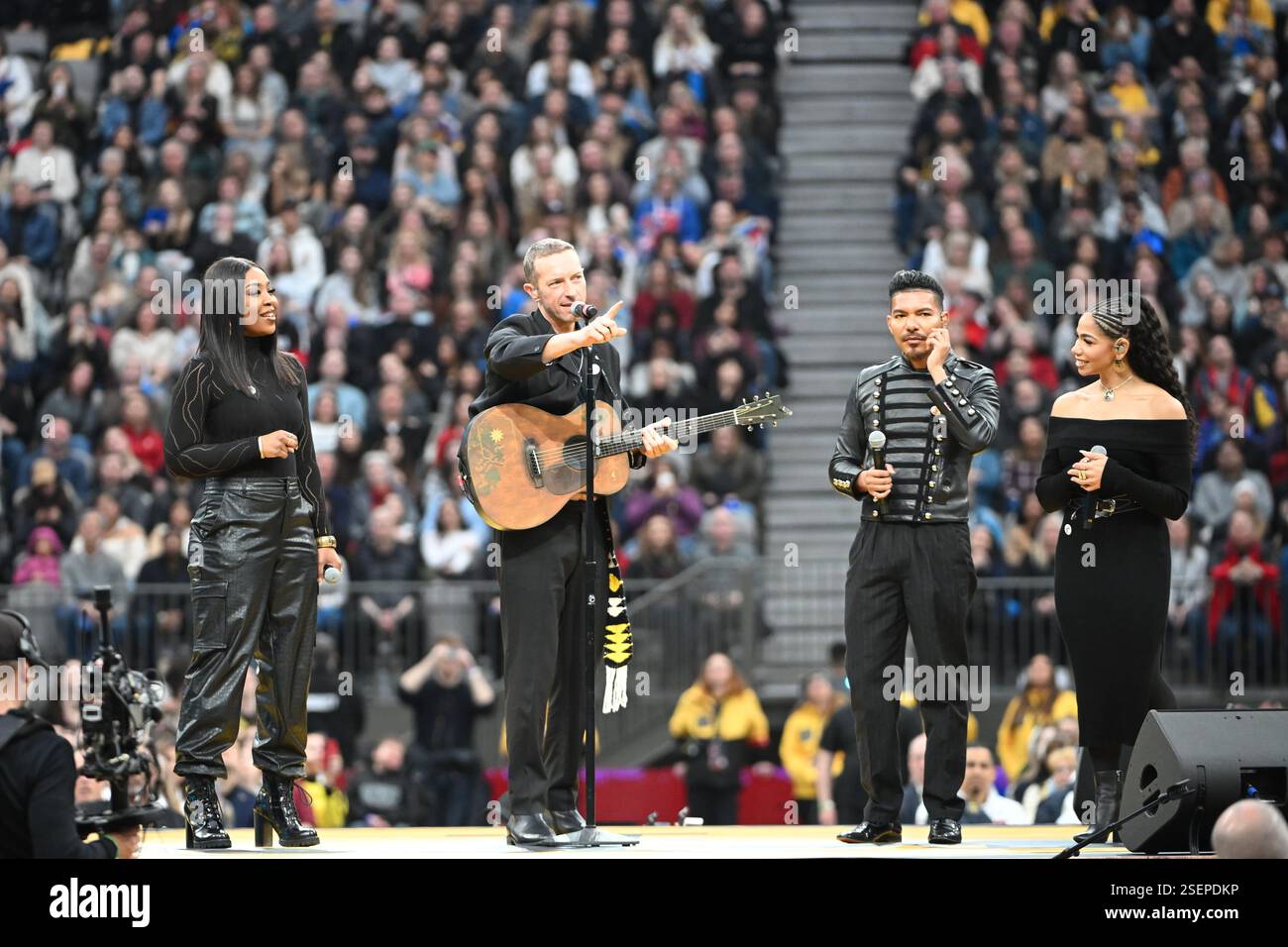 20250208; Vancouver, British Columbia, Canada; Performer Chris Martin ...