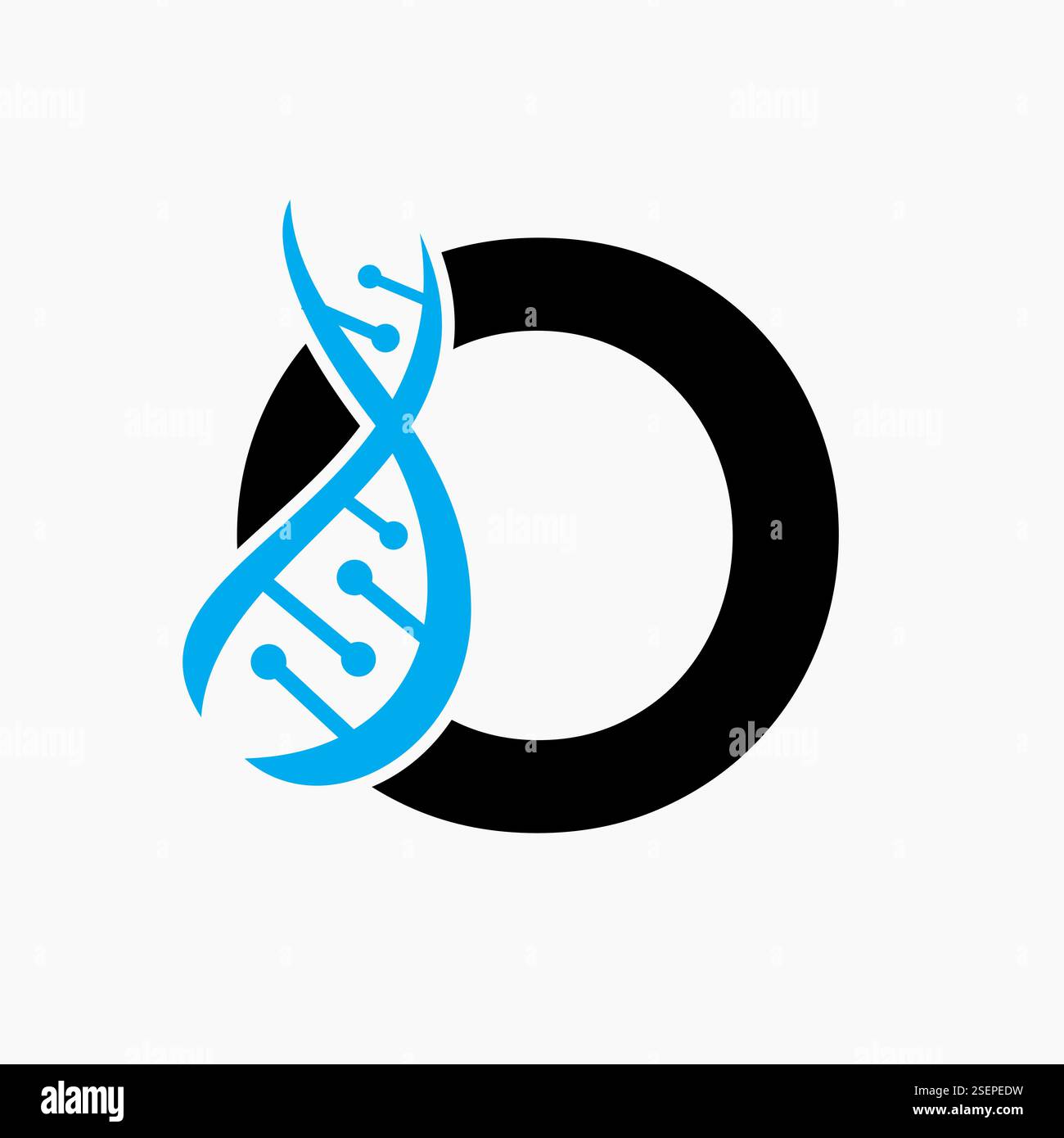 Initial DNA Spiral Logo On Letter O For Healthcare Sign Vector Template ...