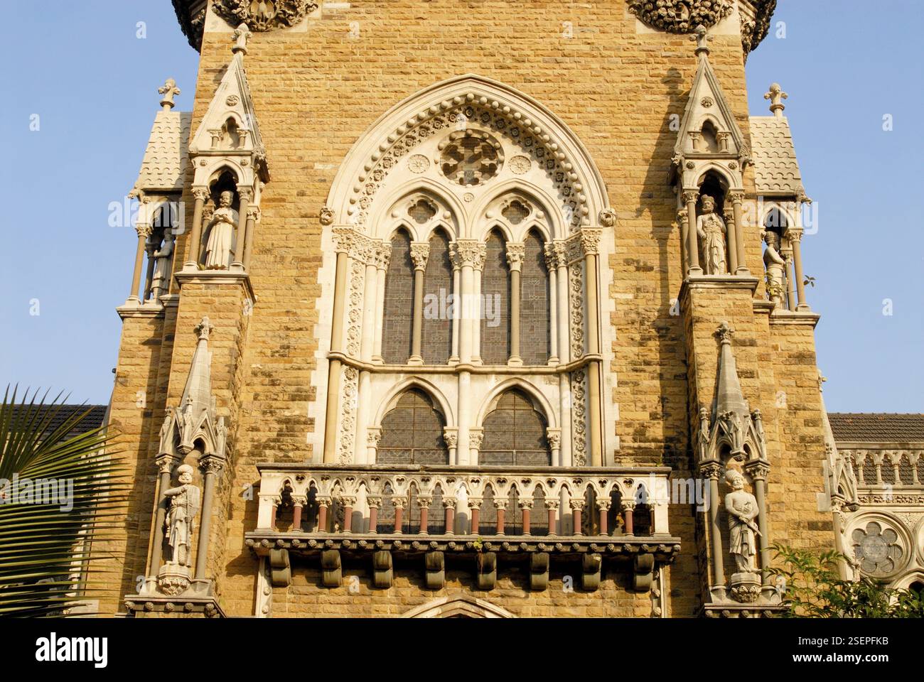 Richly decorated windows of Rajabai tower clock tower University of ...