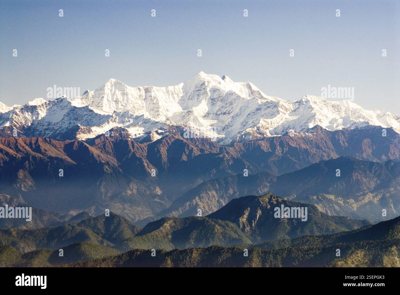 Snowy mountains range from Surkunda devi temples hill at Kaddukhal ...