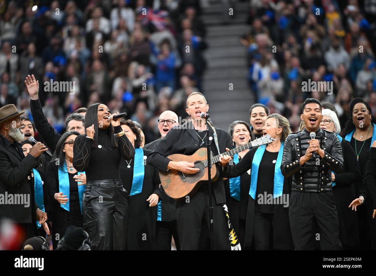 20250208; Vancouver, British Columbia, Canada; Performer Chris Martin ...
