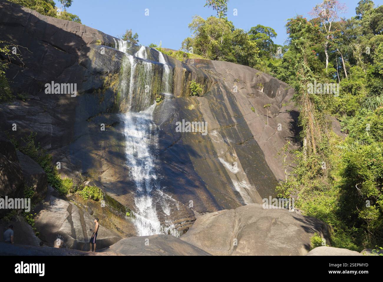 Highest point of Seven Wells waterfall in Langkawi, Malaysia, Asia ...