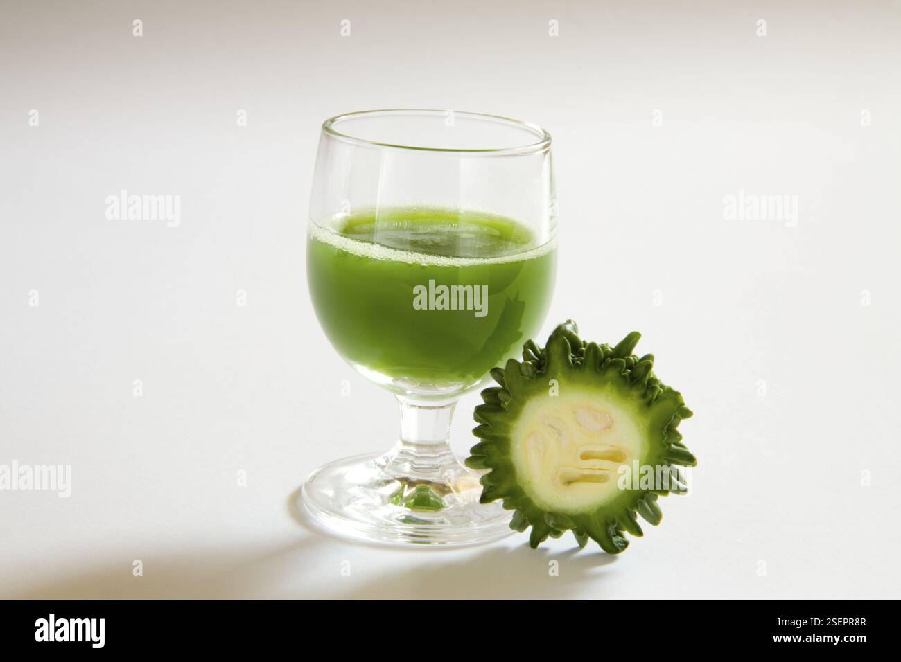 Vegetable, bitter gourd Juice, karela ka rus, India, Asia Stock Photo ...