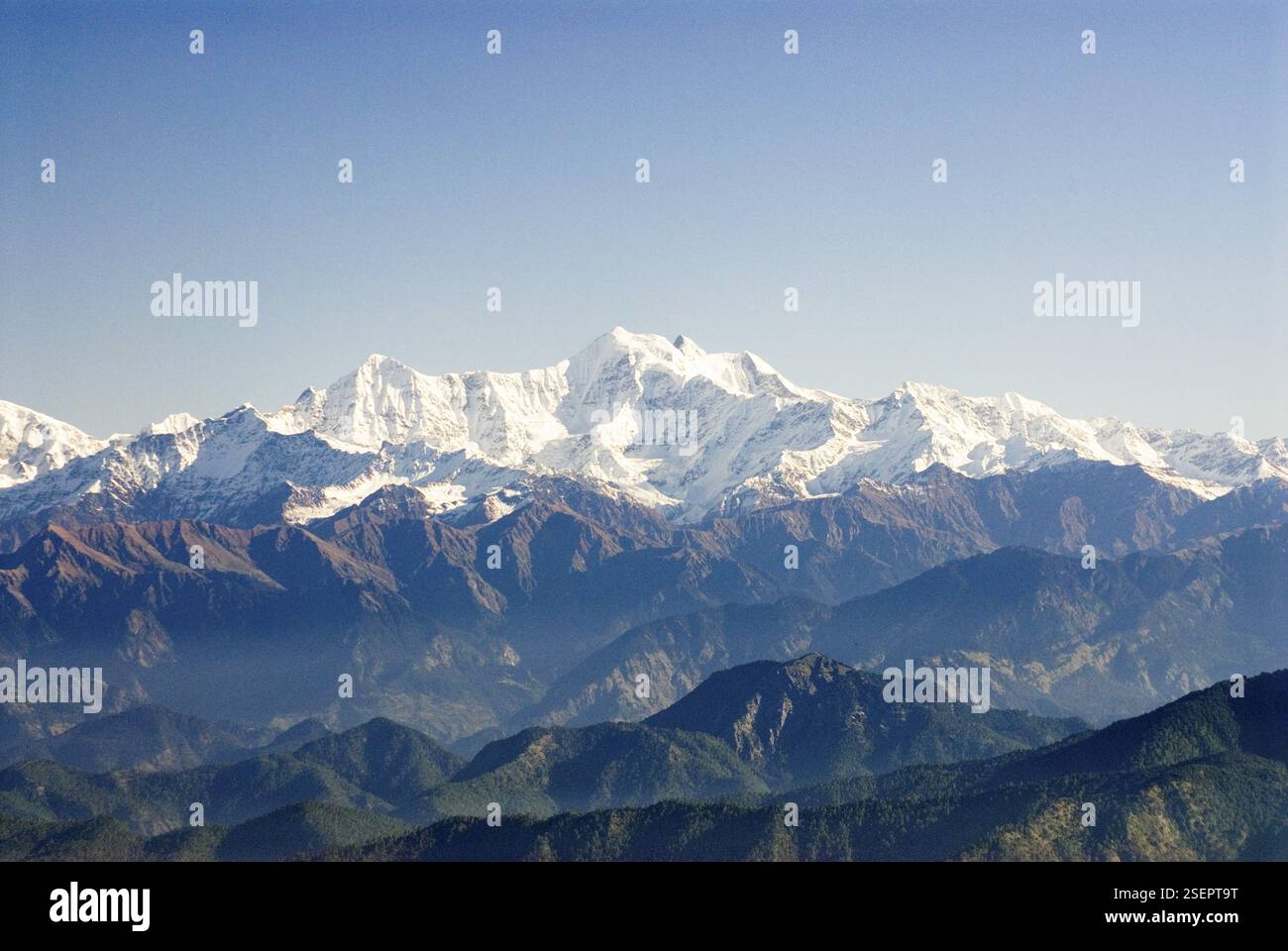 Snowy mountains range from Surkunda devi temples hill at Kaddukhal ...
