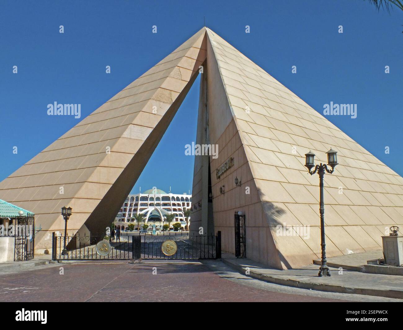 Egypt, Hurghada, hotel complex, Pyramid, Golden 5 City, Africa Stock ...