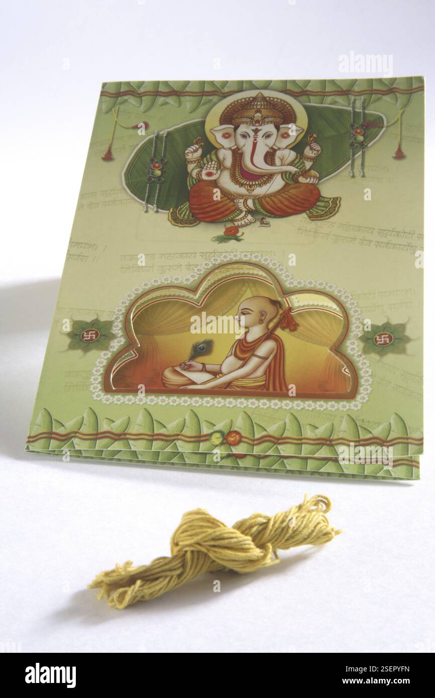 Concept, upanayan nimantran patra invitation card of thread ceremony ...