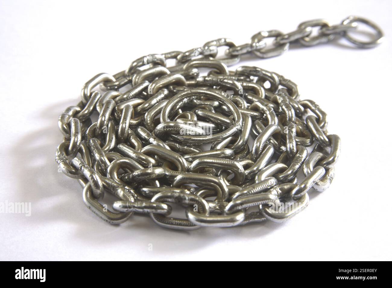 Concept, janjer chain in round shape on white background Stock Photo ...