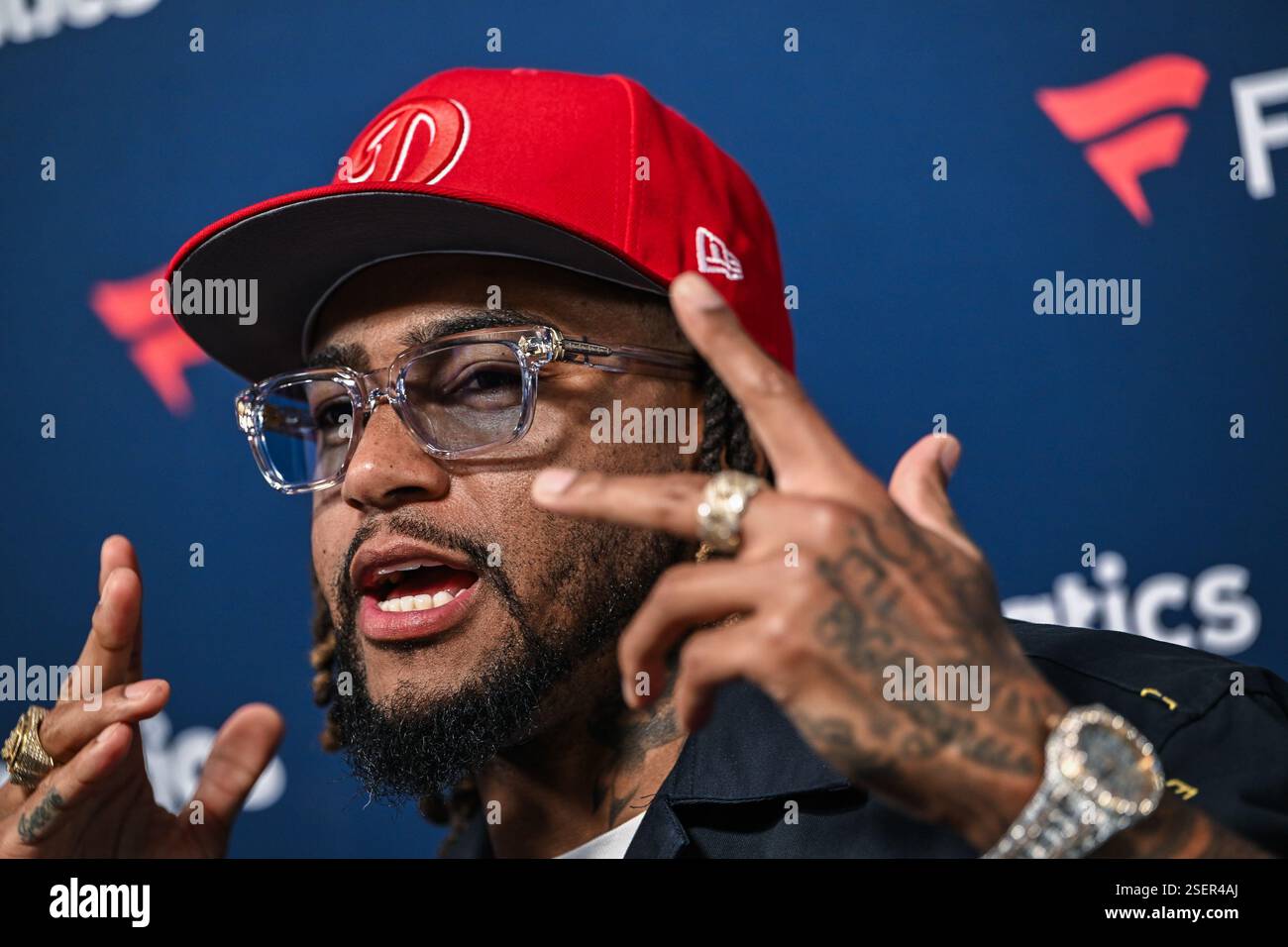 New Orleans, USA. 08th Feb, 2025. DeSean Jackson walking the red carpet ...
