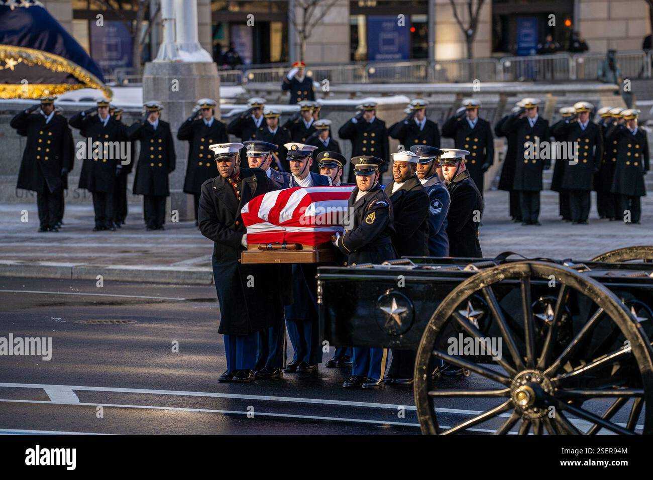 Members of a Joint Service Casket Team assigned to Joint Task Force - National Capital Region ...