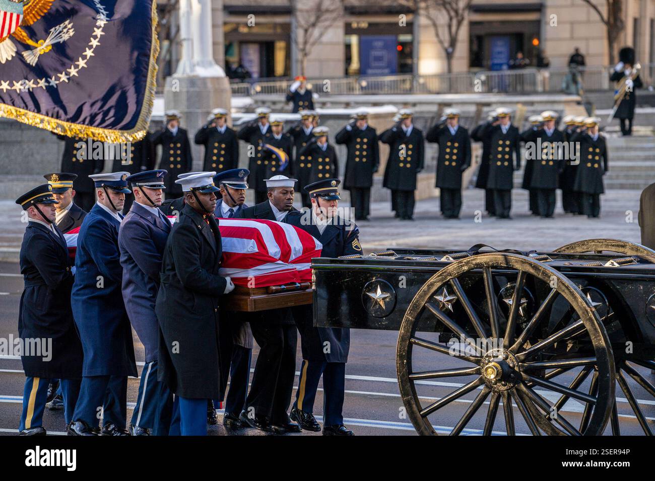 Members of a Joint Service Casket Team assigned to Joint Task Force- National Capital Region ...