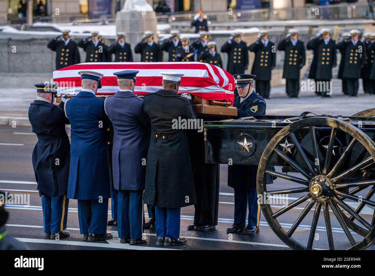 Members of a Joint Service Casket Team assigned to Joint Task Force ...