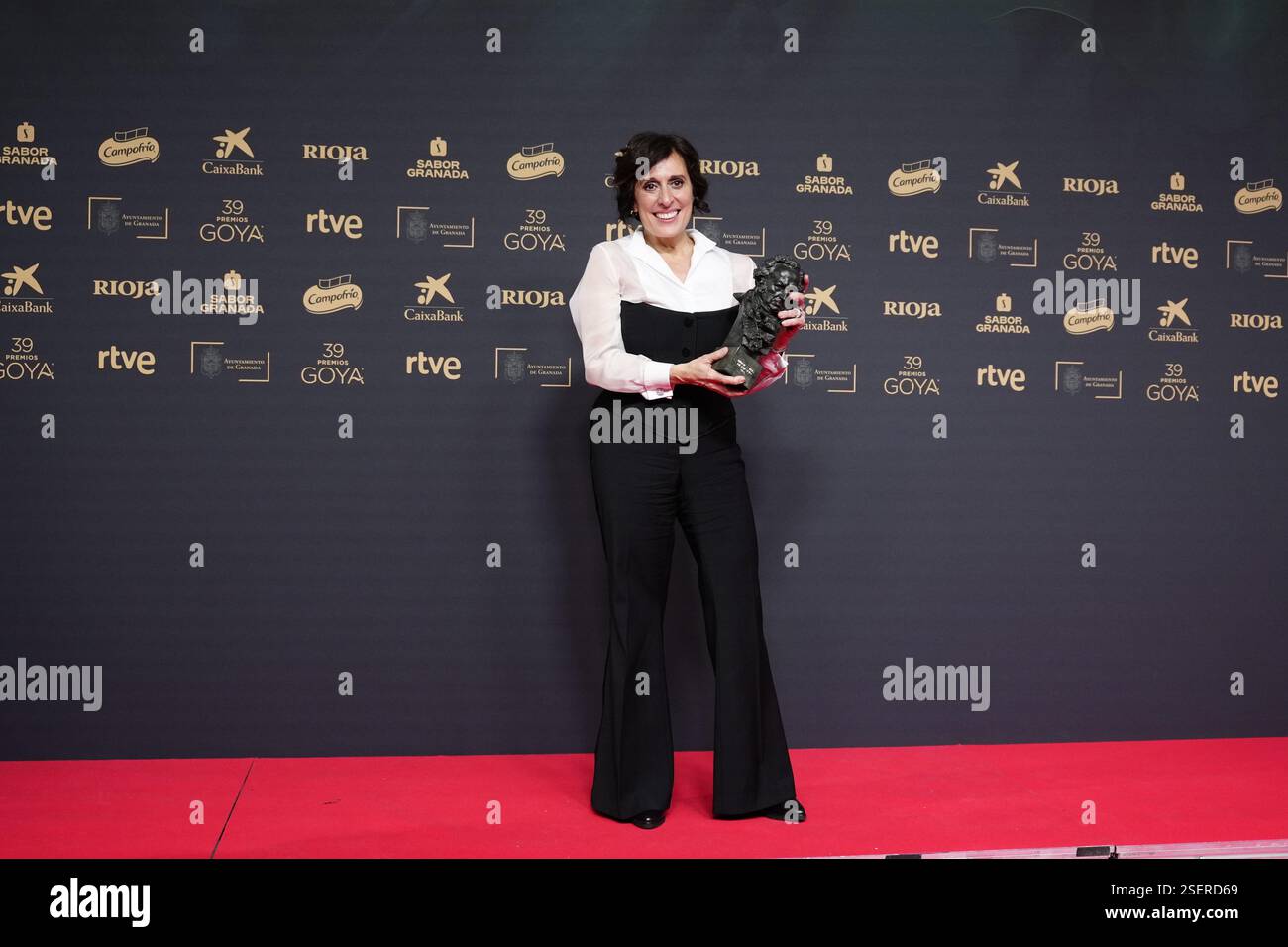 clara seguea poses as winner of 39th Goya Awards at Palacio de ...