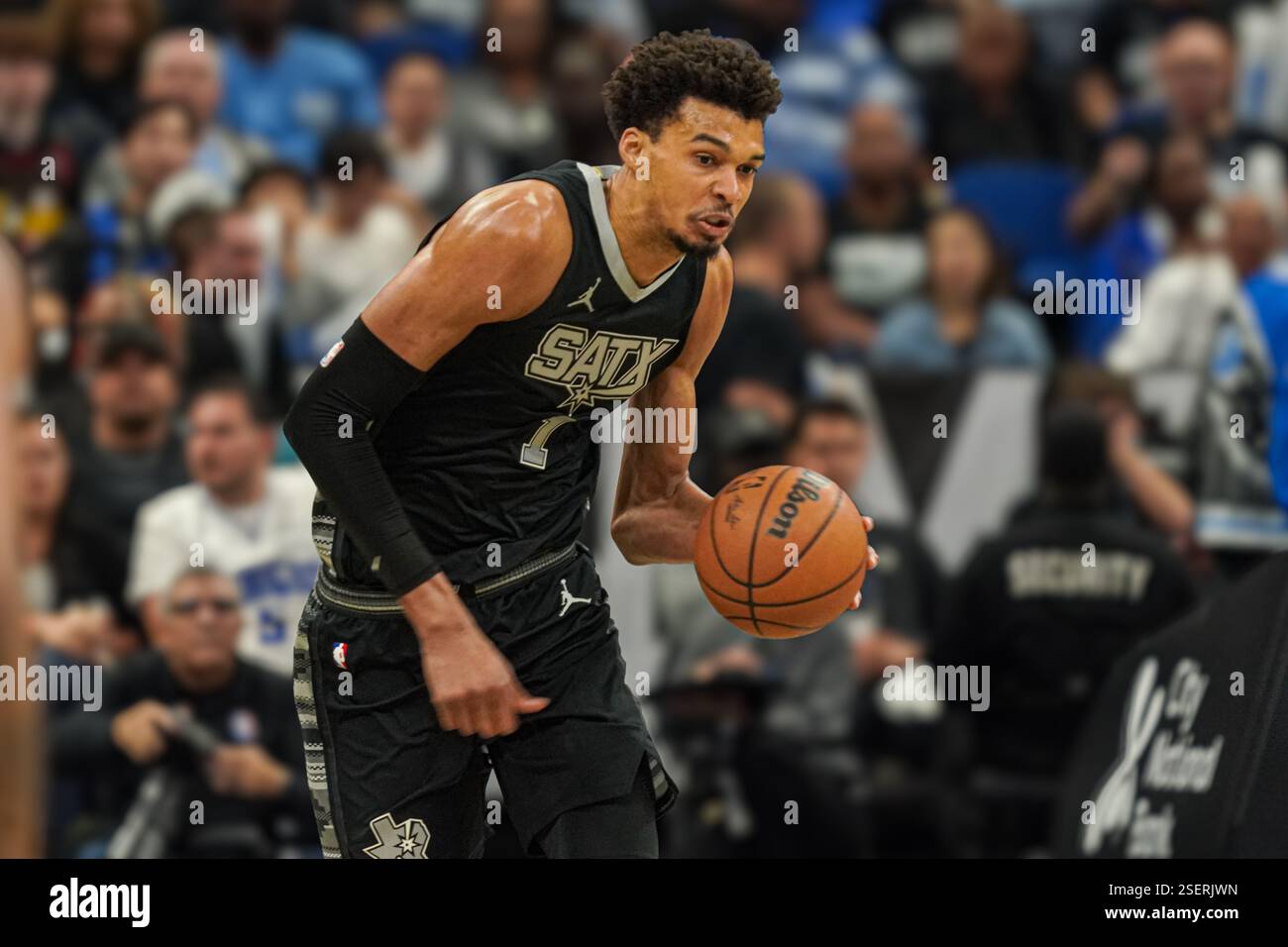 Orlando, Florida, USA, February 8, 2025, San Antonio Spurs center ...