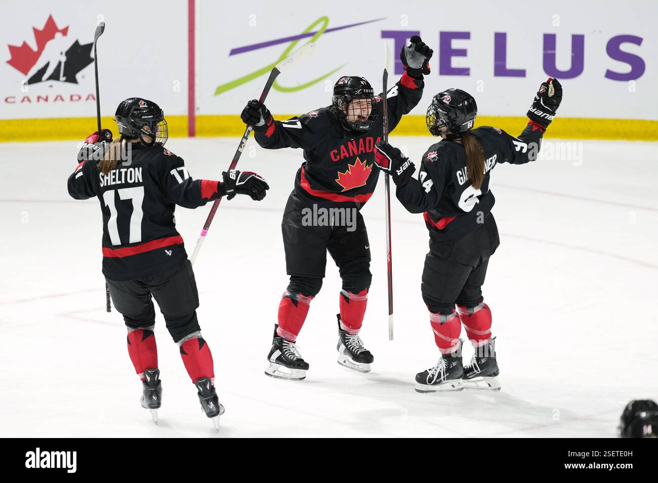 Summerside, Canada. 08th Feb, 2025. From left to right, Team Canada's ...