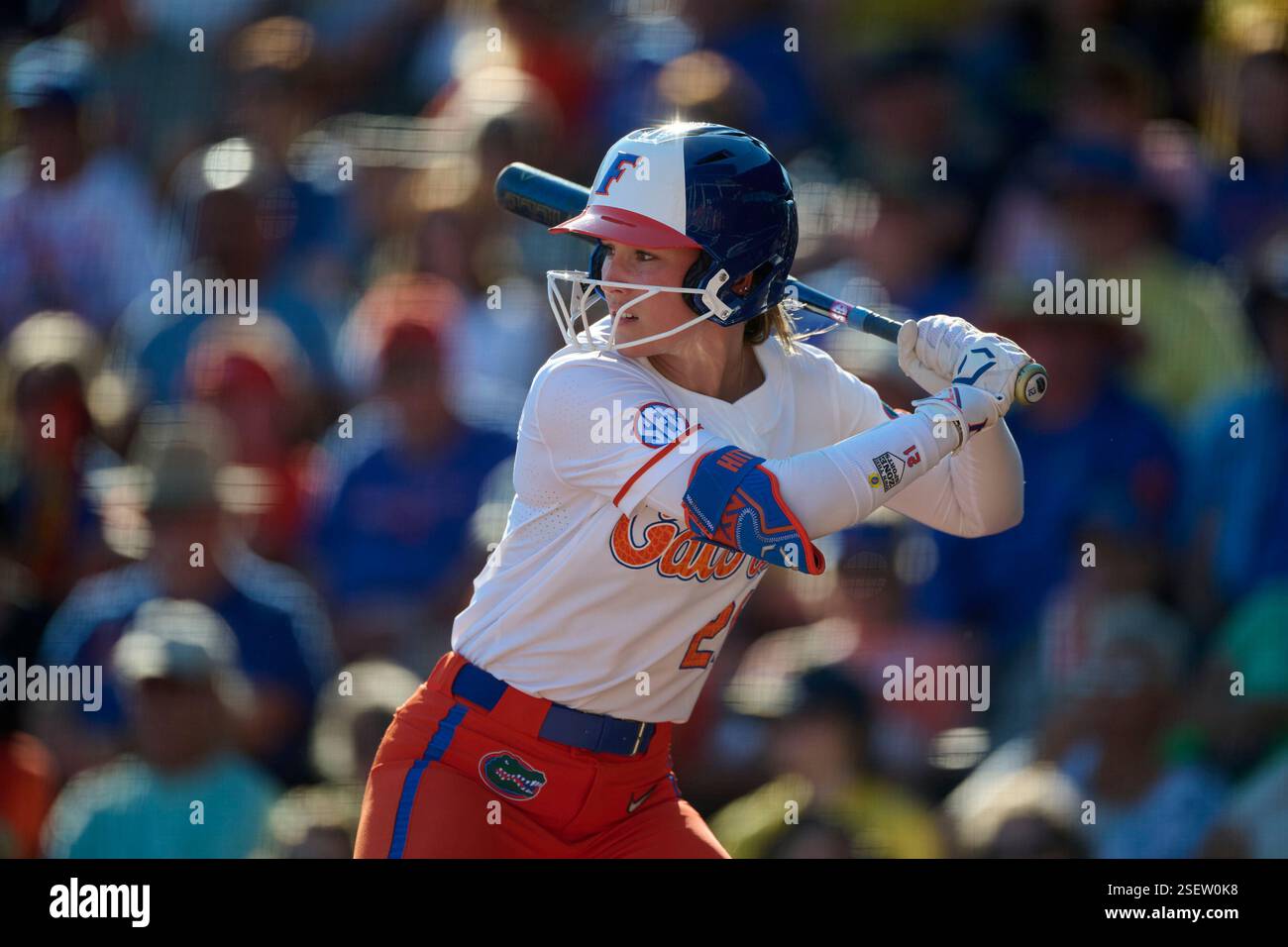 Florida Gators Taylor Shumaker (21) at bat during an NCAA softball game ...