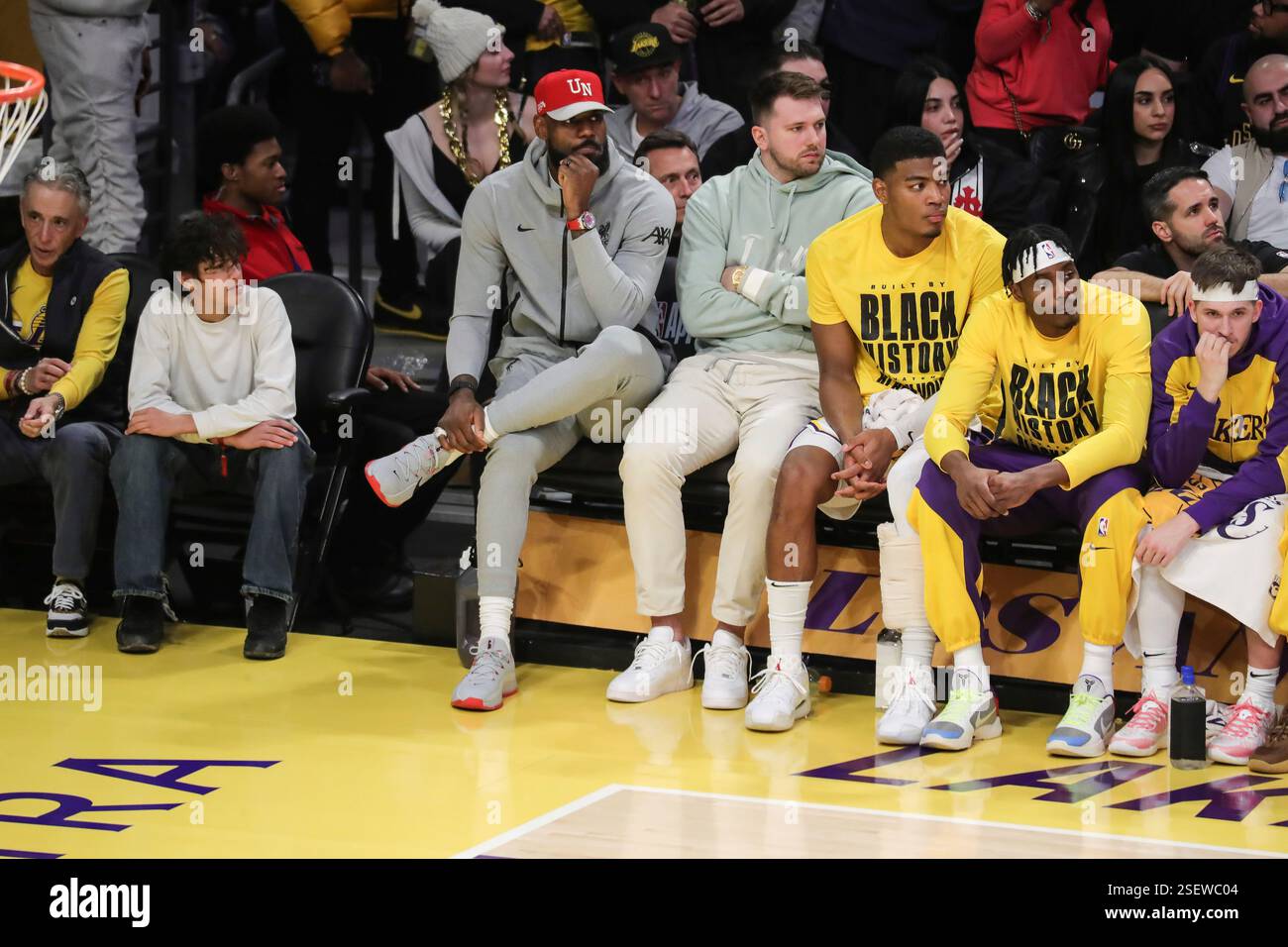 LOS ANGELES, CA - FEBRUARY 8: Los Angeles Lakers forward LeBron James ...