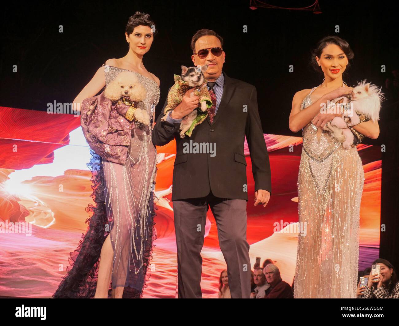 New York, New York, USA. 8th Feb, 2025. Glamorous dogs, models and a ...