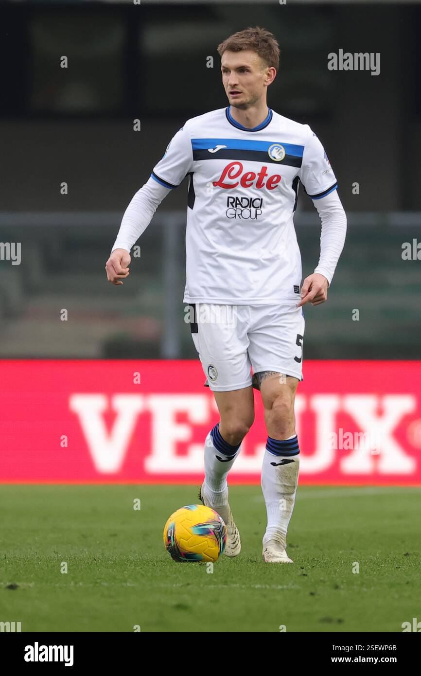 Verona, Italy. 08th Feb, 2025. Stefan Posch of Atalanta BC seen in action during the Italian ...