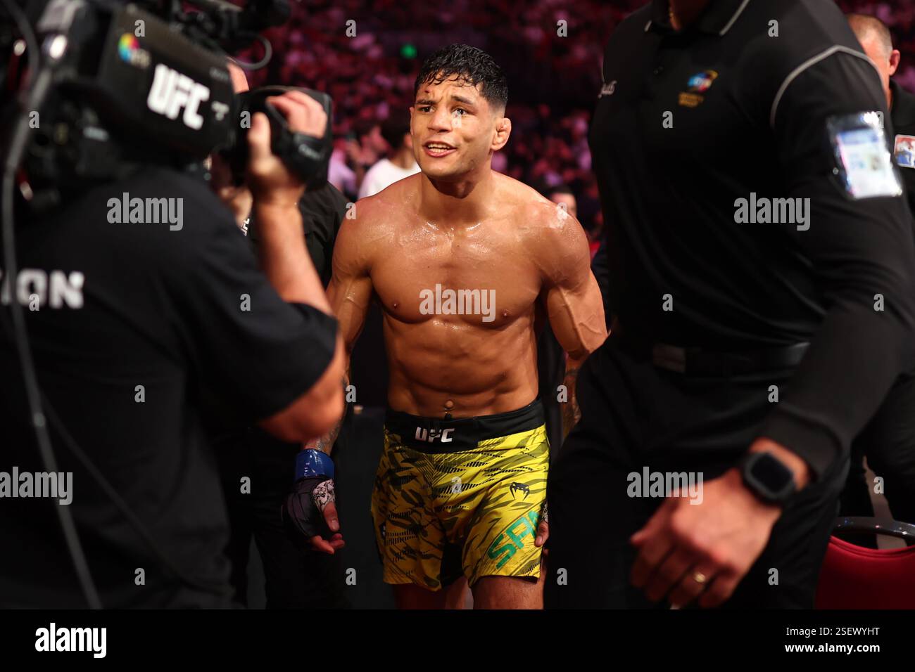 Sydney, Australia. 09th Feb, 2025. Gabriel Santos of Brazil wins his ...