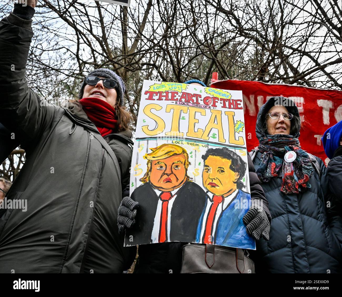New York, USA. 08th Feb, 2025. Indivisible Brooklyn urged Senator Chuck ...