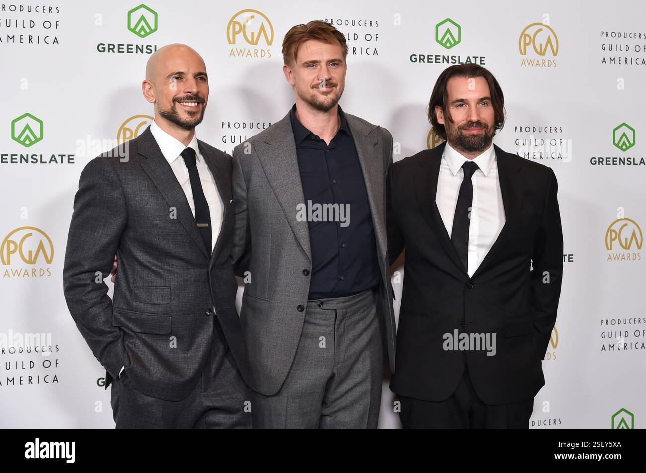 Fred Berger, from left, Boyd Holbrook, and Alex Heineman arrive at the ...