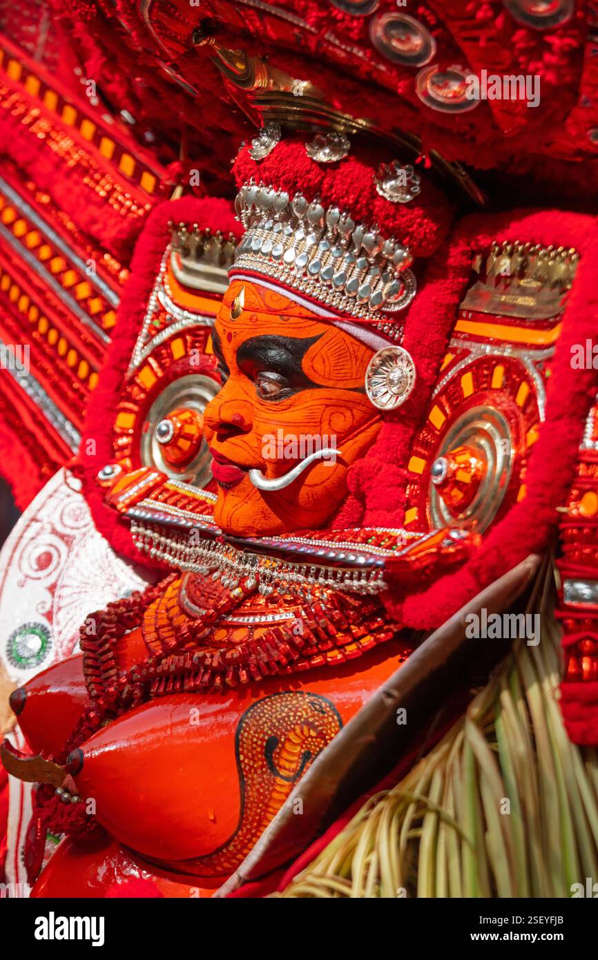 The Puliyoor Kali Theyyam is a manifestation of the Goddess Durga ...