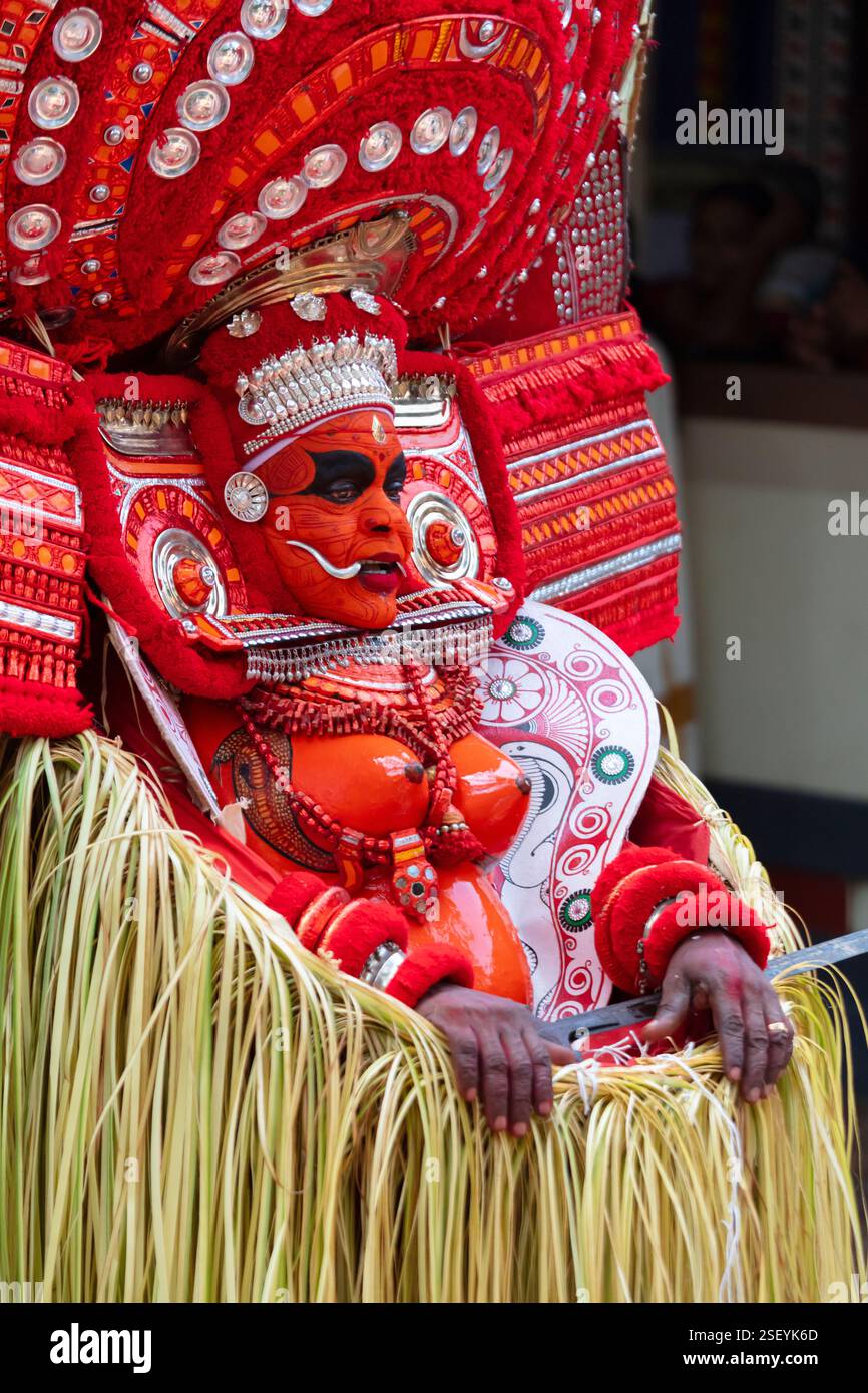 The Puliyoor Kali Theyyam is a manifestation of the Goddess Durga ...