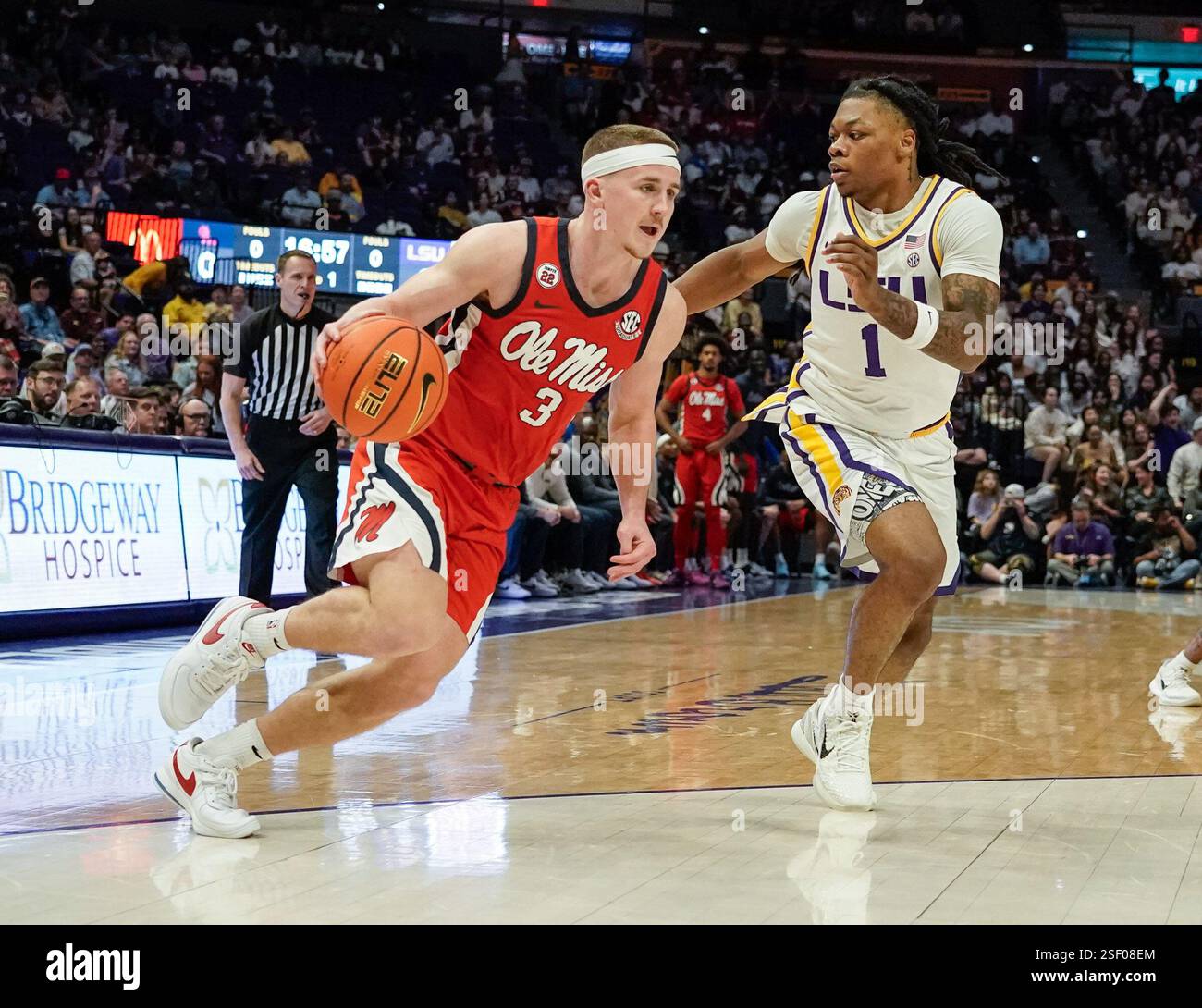 Baton Rouge, LA, U.S.A. 8th Feb, 2025. Ole Miss Rebels guard SEAN ...