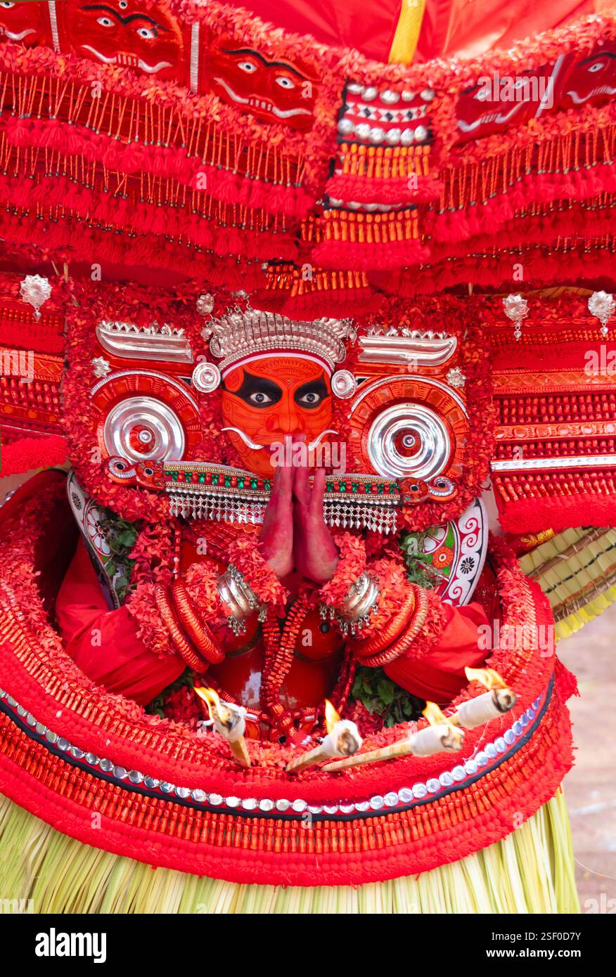 The Puliyoor Kali Theyyam is a manifestation of the Goddess Durga who ...