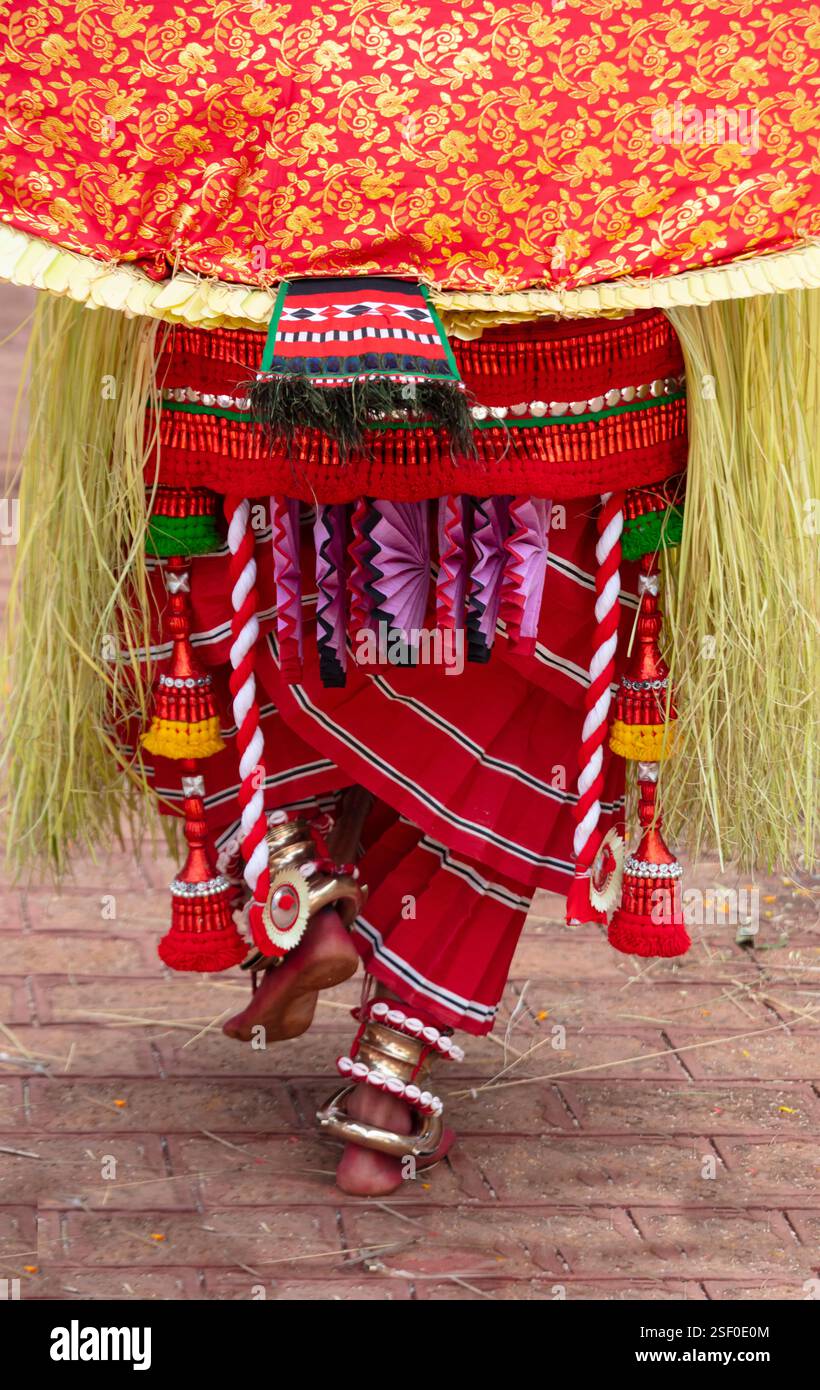 The Puliyoor Kali Theyyam is a manifestation of the Goddess Durga who ...