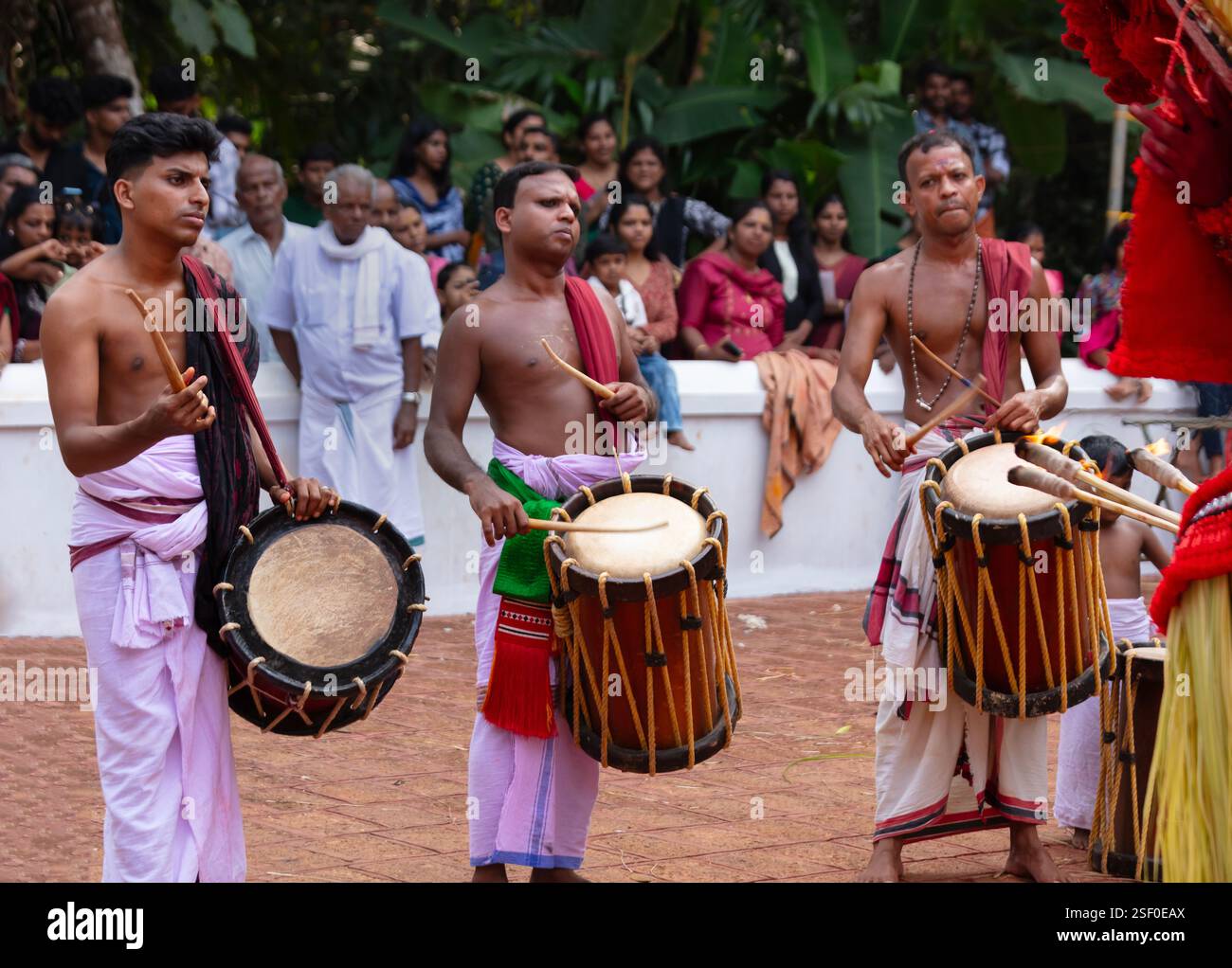 Drummers provide the soundtrack during the Puliyoor Kali Theyyam Hindu ...