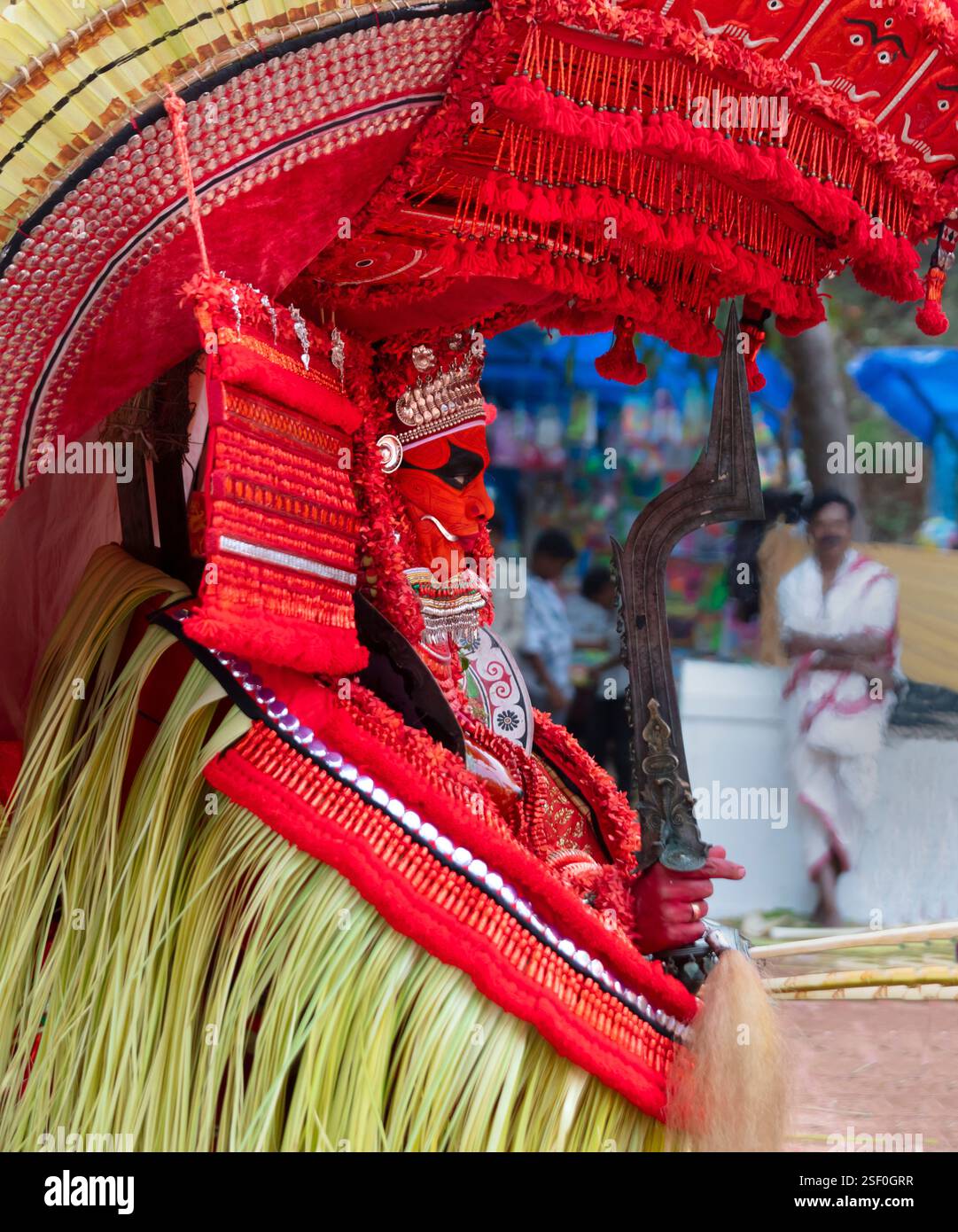The Puliyoor Kali Theyyam is a manifestation of the Goddess Durga who ...