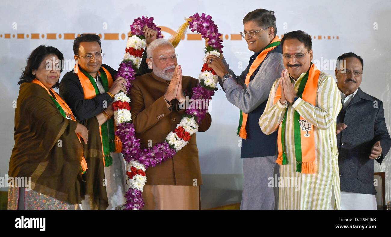 NEW DELHI, INDIA - FEBRUARY 8: Prime Minister Narendra Modi, BJP Delhi ...