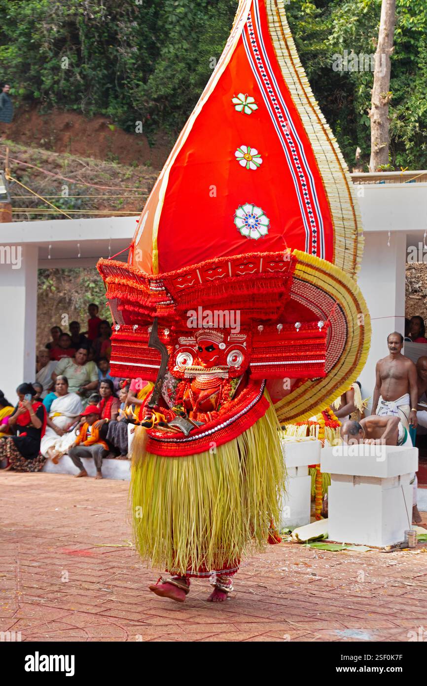 The Puliyoor Kali Theyyam is a manifestation of the Goddess Durga who ...
