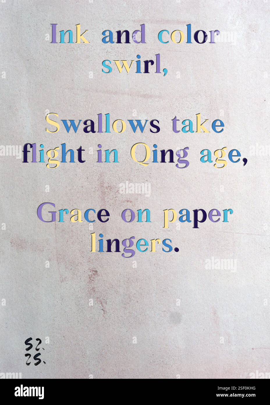 Ink and color swirl, Swallows take flight in Qing age, Grace on paper ...